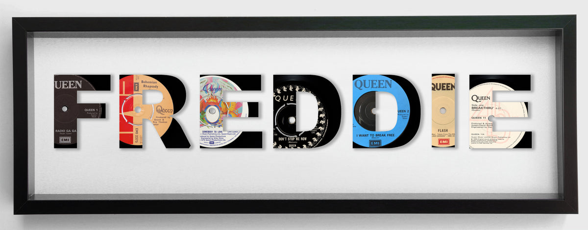 Queen Letters Freddie Mercury Vinyl Record Art - Set of 7 Queen Single ...